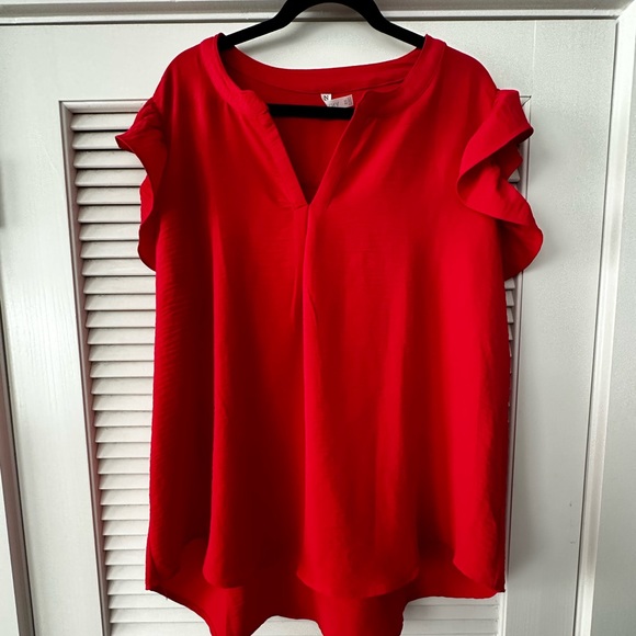 Zenana Outfitters | Tops | Nice Red Work Blouse | Poshmark